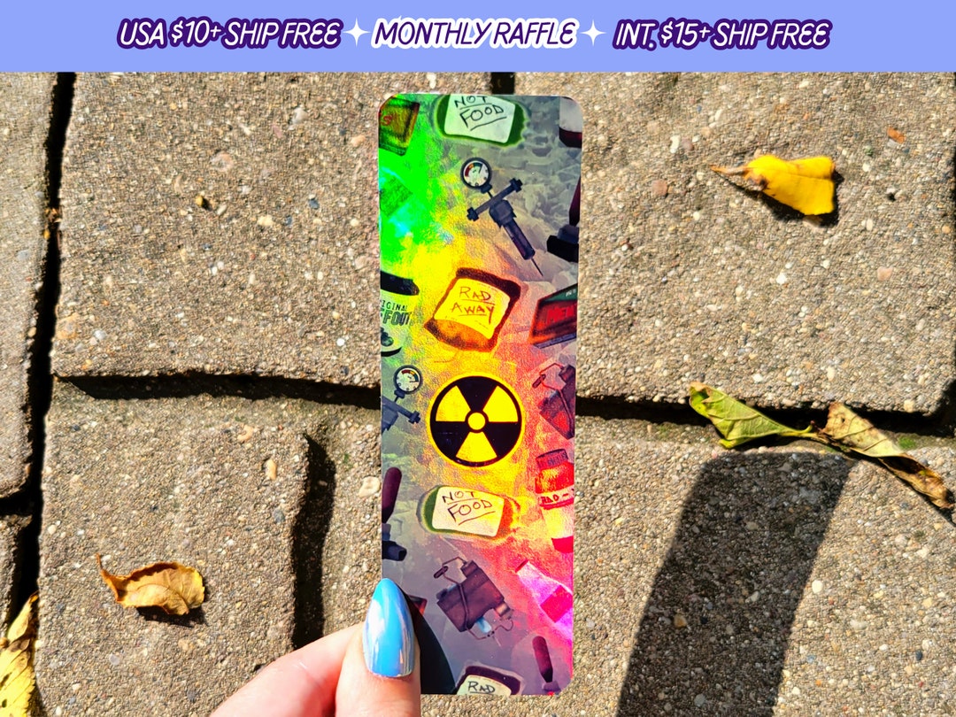 Fallout Holographic Bookmark Handmade Video Game Aid Thick Card Stock ...