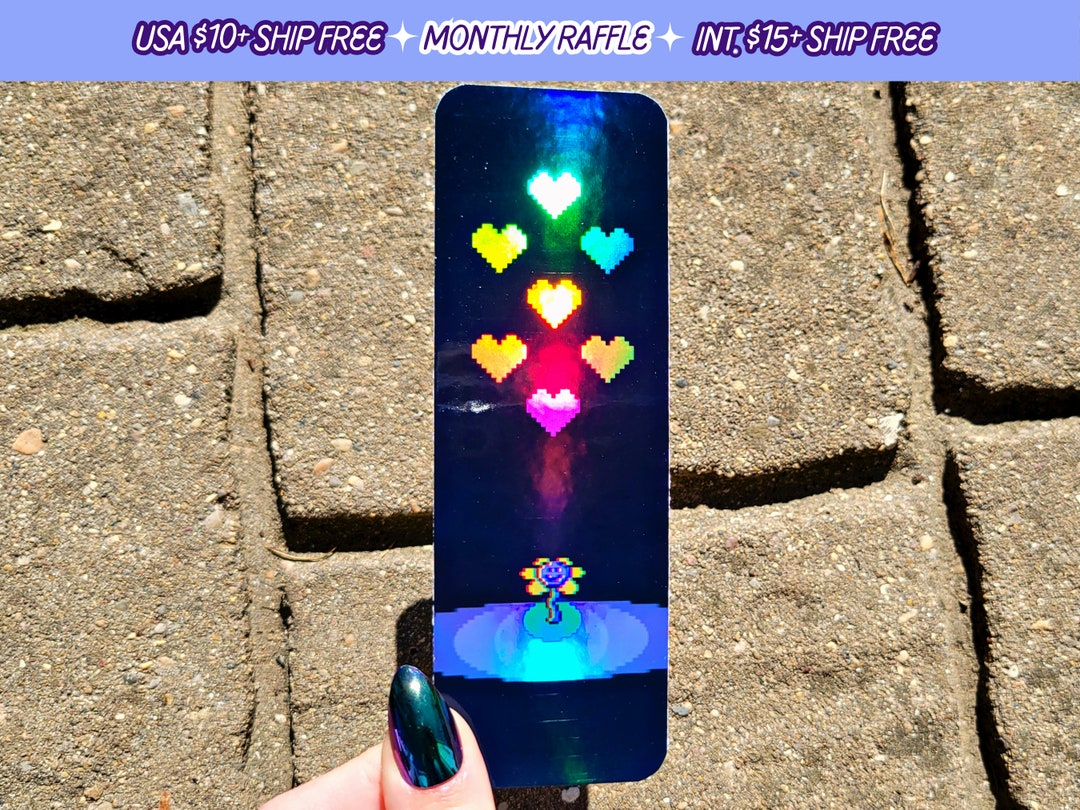 Undertale Flowey Glitch Holographic Bookmark Handmade Video Game Souls ...