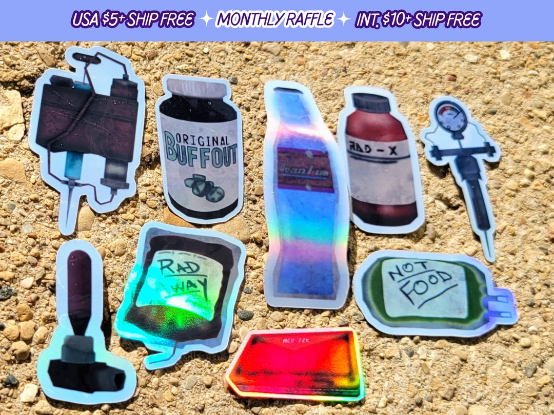 Fallout Sticker Aid Handmade Pack Waterproof Glossy Sticker - Etsy
