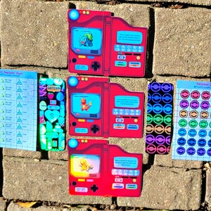 Pokedex Squirtle Handmade Sticker Sheet Holographic Video Game Vinyl ...