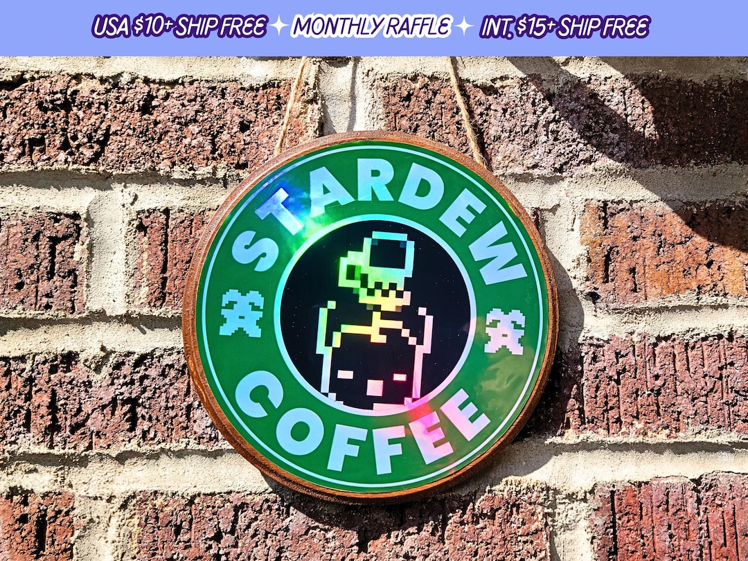 Stardew Coffee Sign Stardew Valley Coffee Bar Handmade Hanging Wooden ...
