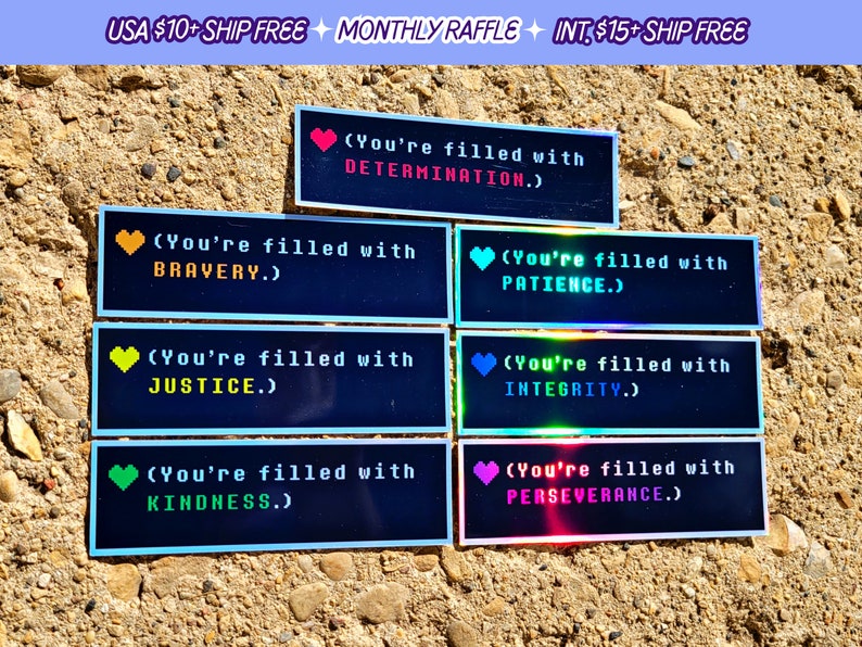 Undertale Soul Colors and Traits Quote Sticker Video Game Handmade ...