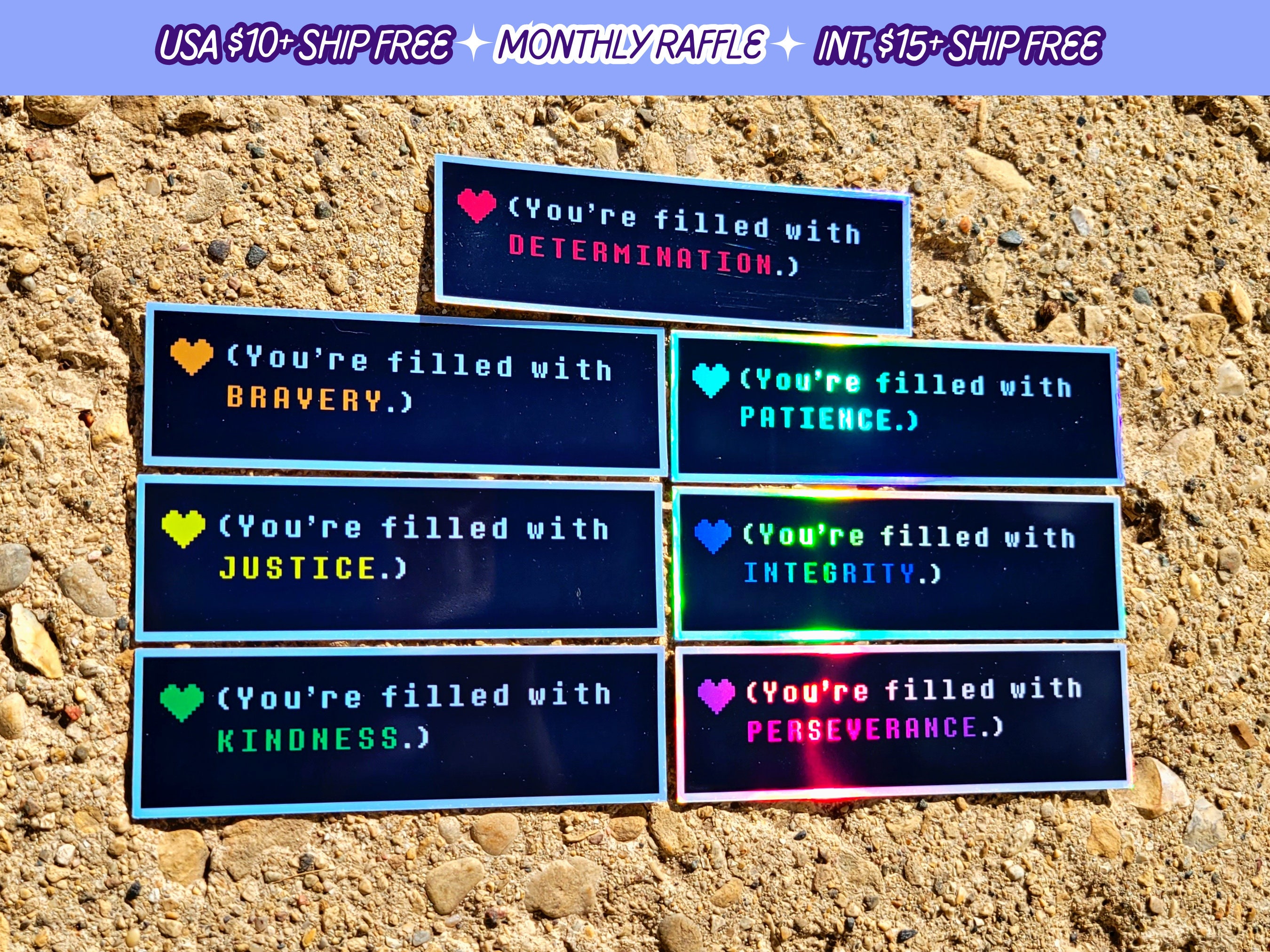 Undertale Soul Colors and Traits Quote Sticker Video Game Handmade ...