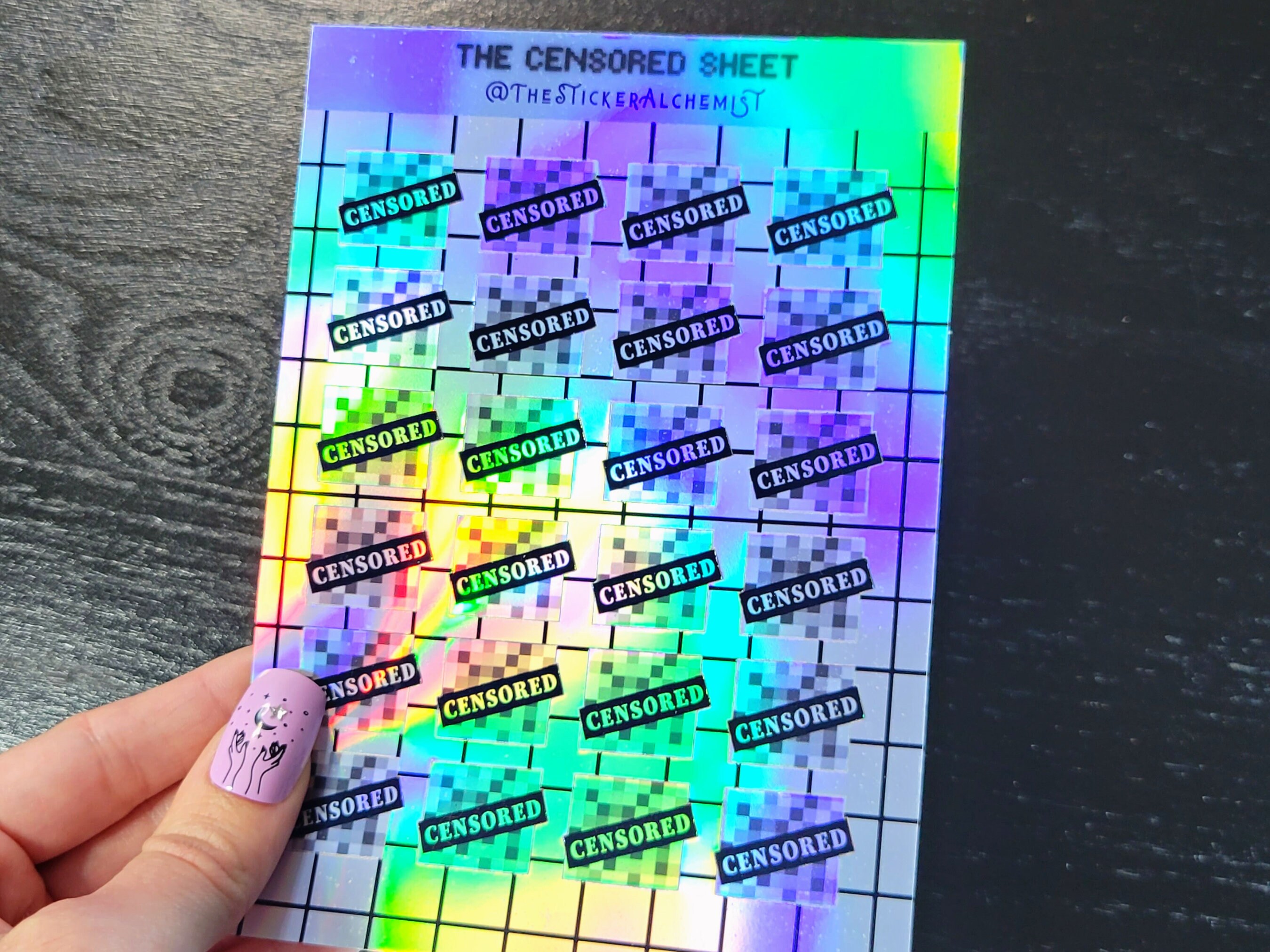 Pixel Censored Handmade Sticker Sheet Holographic Censor Vinyl Sticker ...