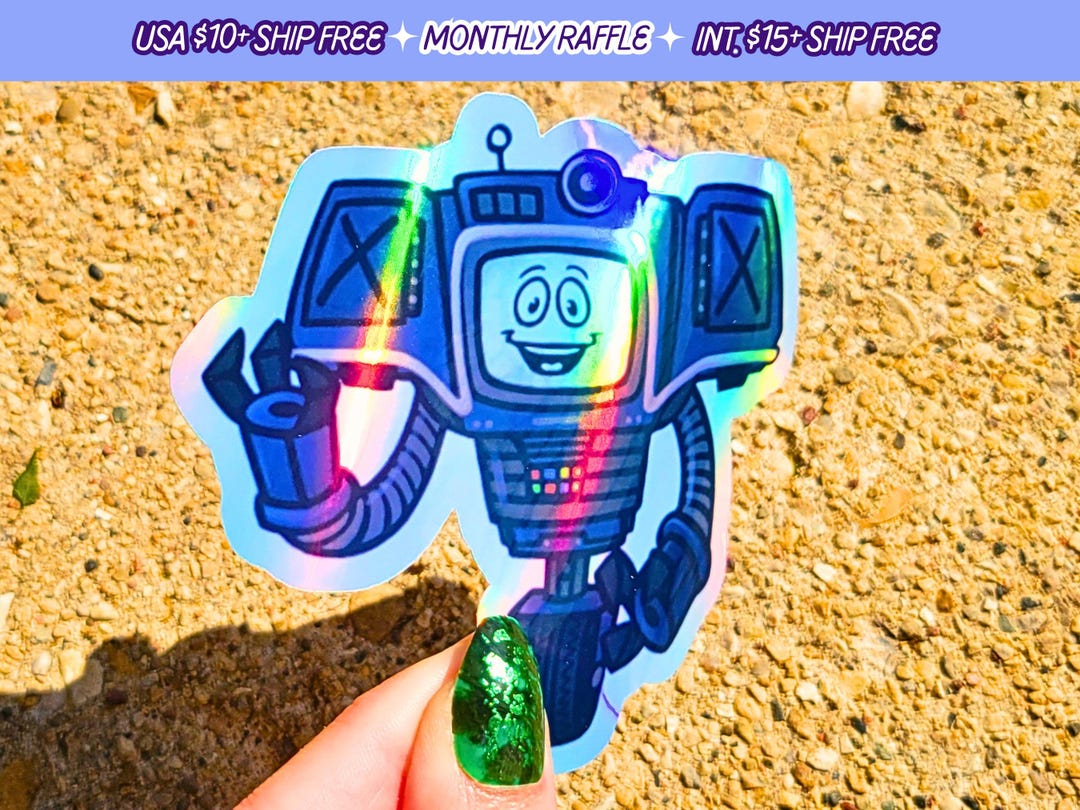 Fallout Yes Man Sticker Handmade Holographic Vinyl Robot Stickers - Etsy