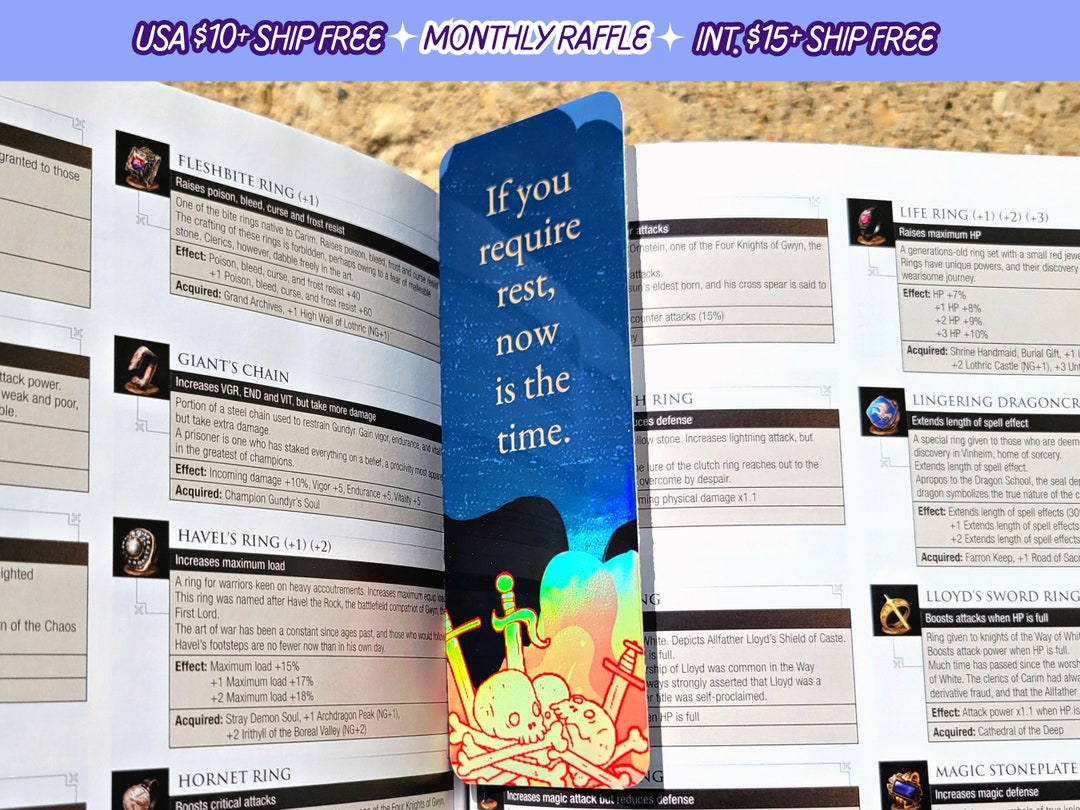 Dark Souls Elden Ring Bookmark Handmade Thick Card Stock - Etsy