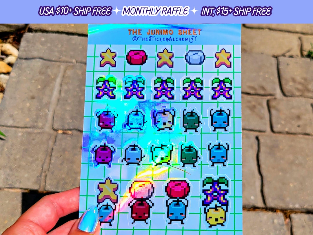 Stardew Valley Junimo Holographic Vinyl Sticker Sheet Handmade - Etsy