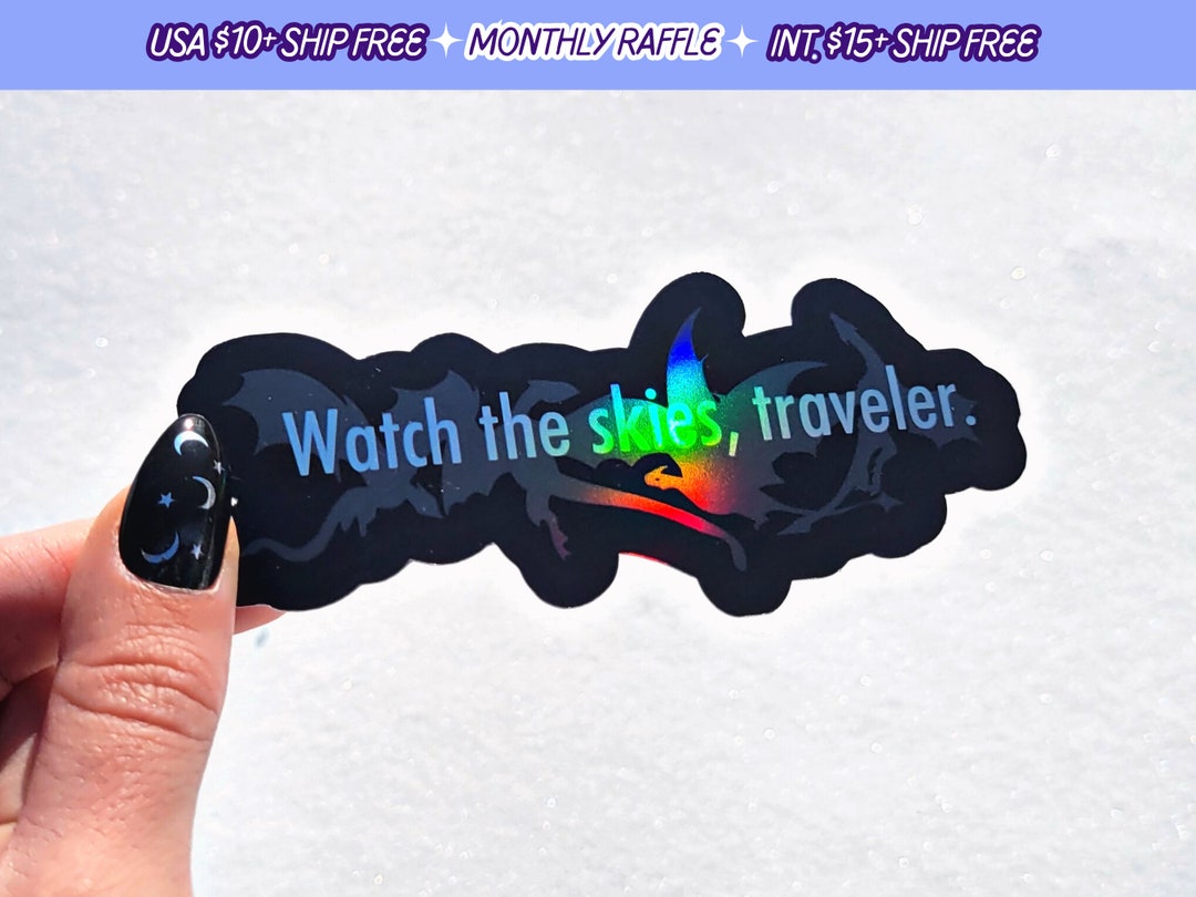 Skyrim Watch the Skies, Traveler Handmade Elder Scrolls Dragons Vinyl ...