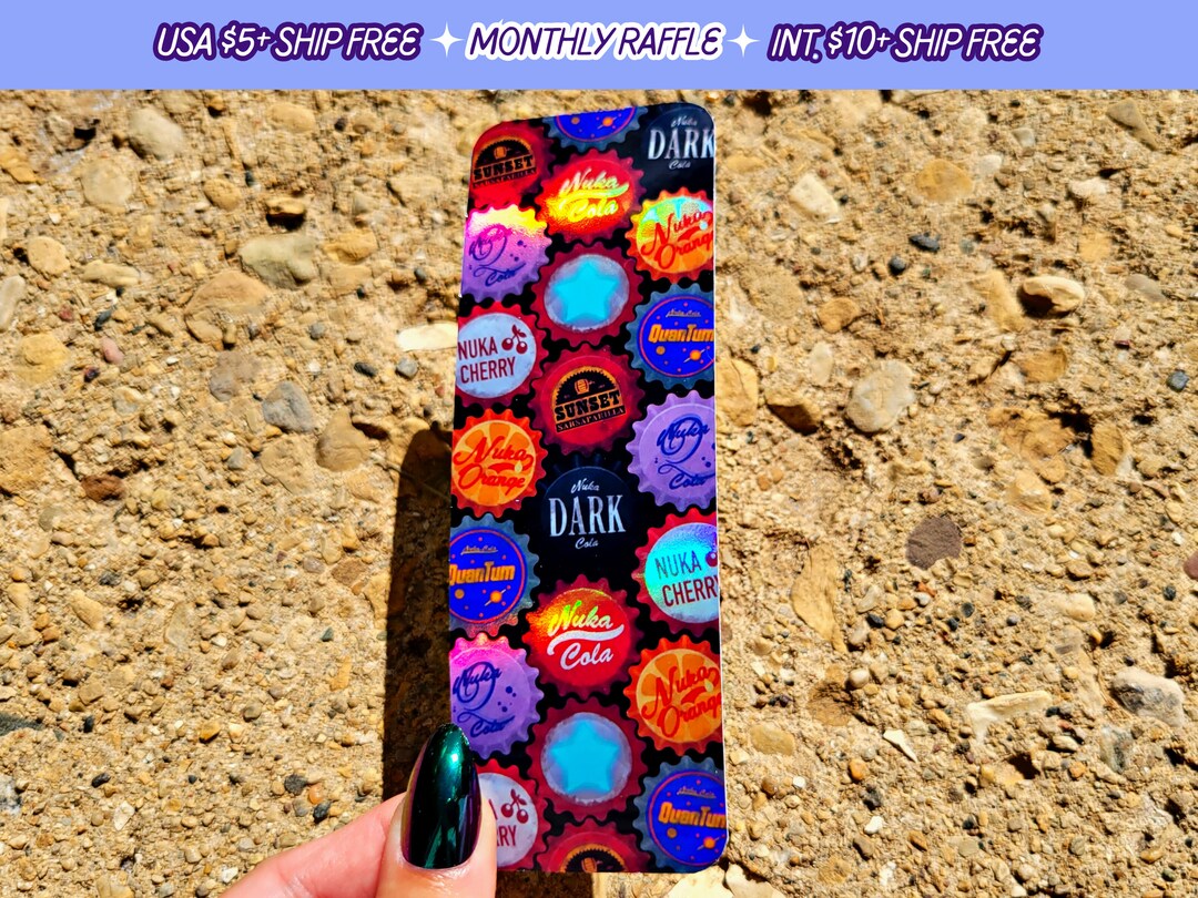 Fallout Bottle Caps Holographic Bookmark Handmade Nuka Cola - Etsy