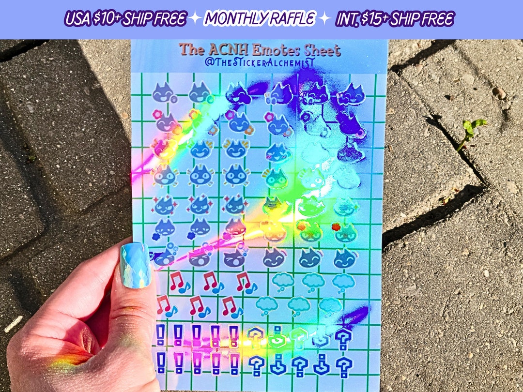 Animal Crossing 71 Emotes Stickers ACNH Reactions Deco New Horizons ...