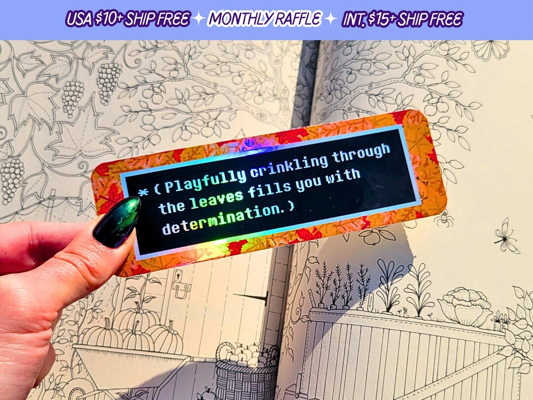 Undertale Playfully Crinkling Determination Holographic Bookmark ...