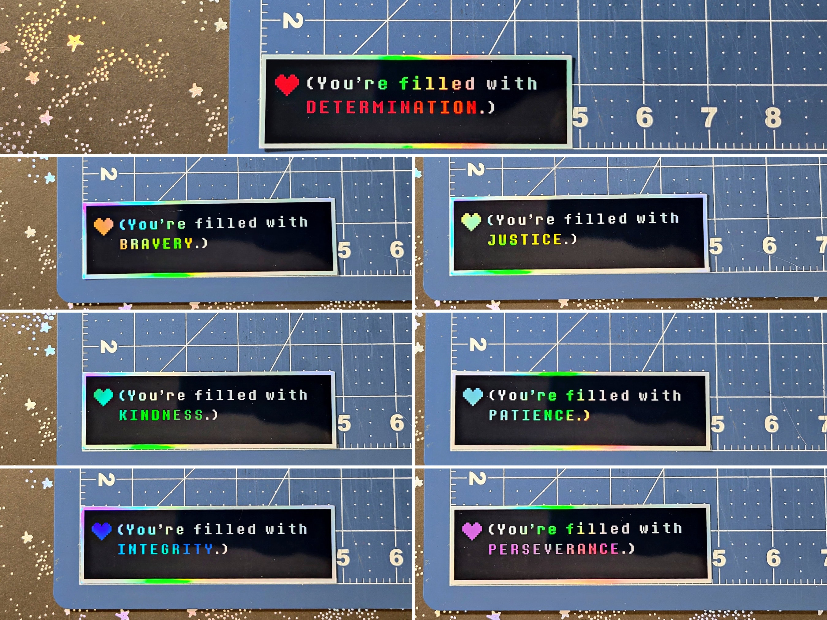 Undertale Soul Colors and Traits Quote Sticker Video Game Handmade ...