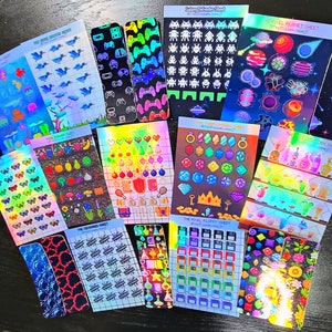 Pixel Censored Handmade Sticker Sheet Holographic Censor Vinyl Sticker ...
