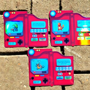 Pokedex Squirtle Handmade Sticker Sheet Holographic Video Game Vinyl ...