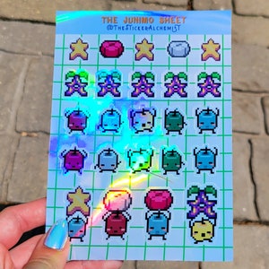 Stardew Valley Junimo Holographic Vinyl Sticker Sheet Handmade - Etsy