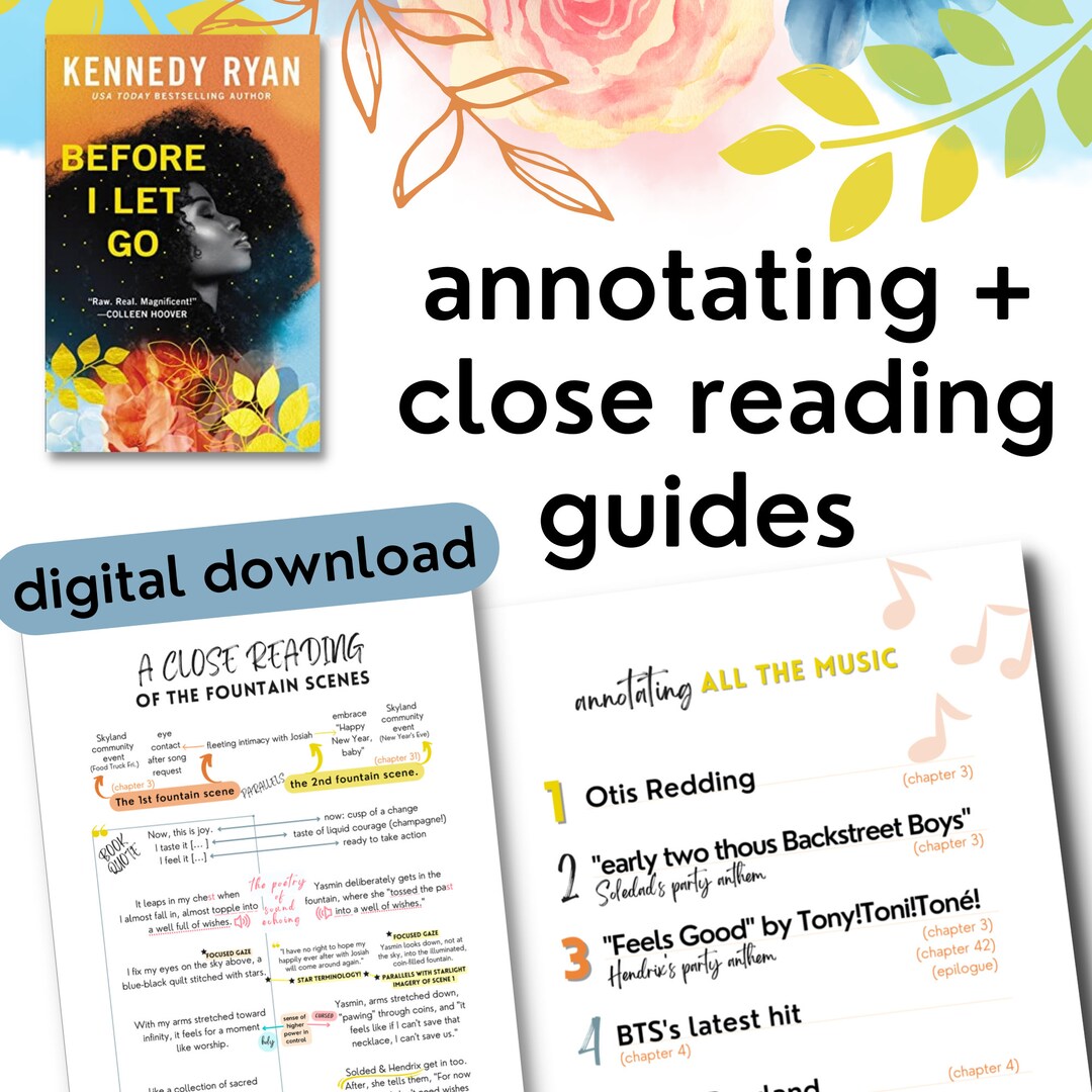 Before I Let Go Annotation & Close Reading Guides (PDF) - Etsy