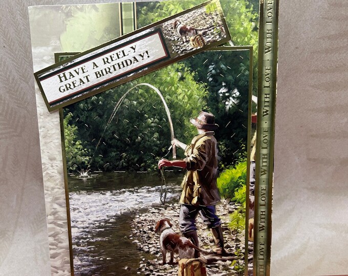 Gone Fishing Birthday Card - Etsy