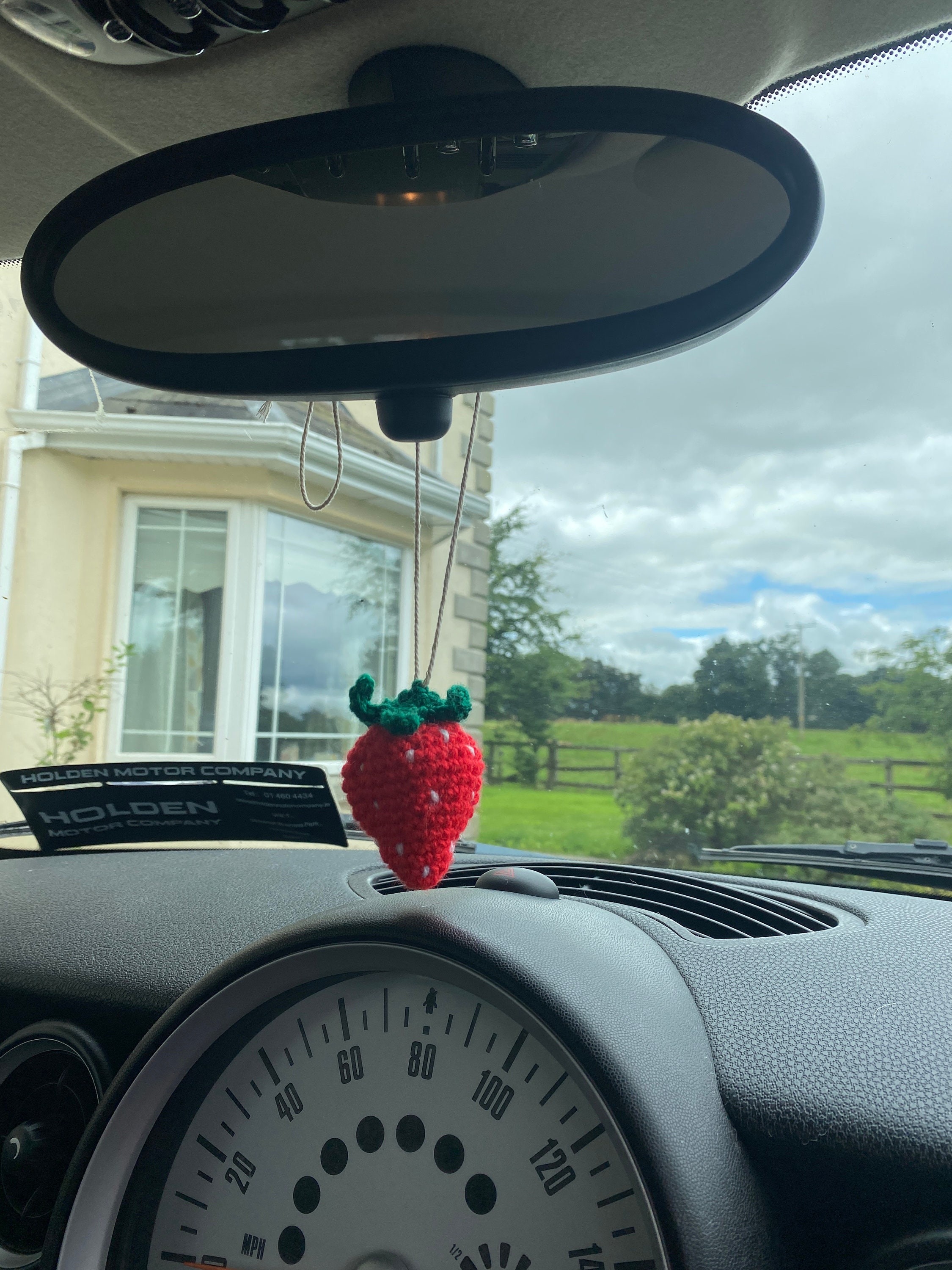Strawberry Crochet Car Hanging - Etsy