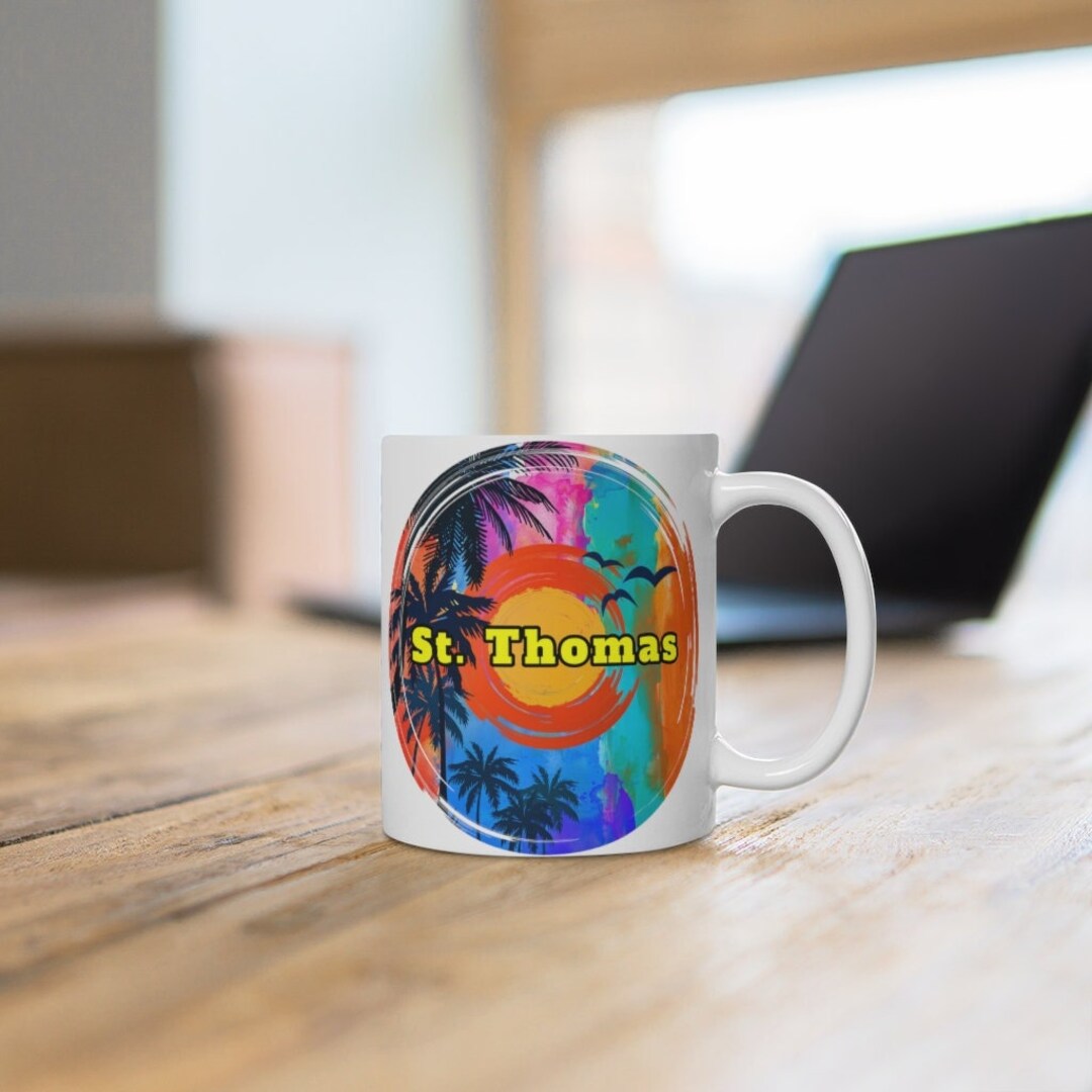 St Thomas Coffee Cup, 2 SIZES, Unique St Thomas Memorabilia, FREE ...