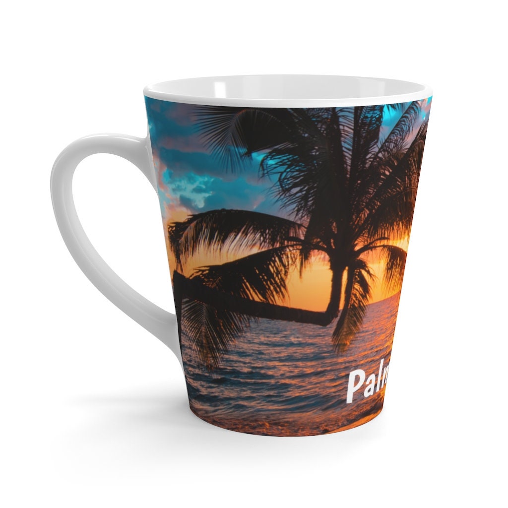 Palm Beach Latte Cup, Unique Palm Beach Gift, Palm Beach Memento, FREE ...
