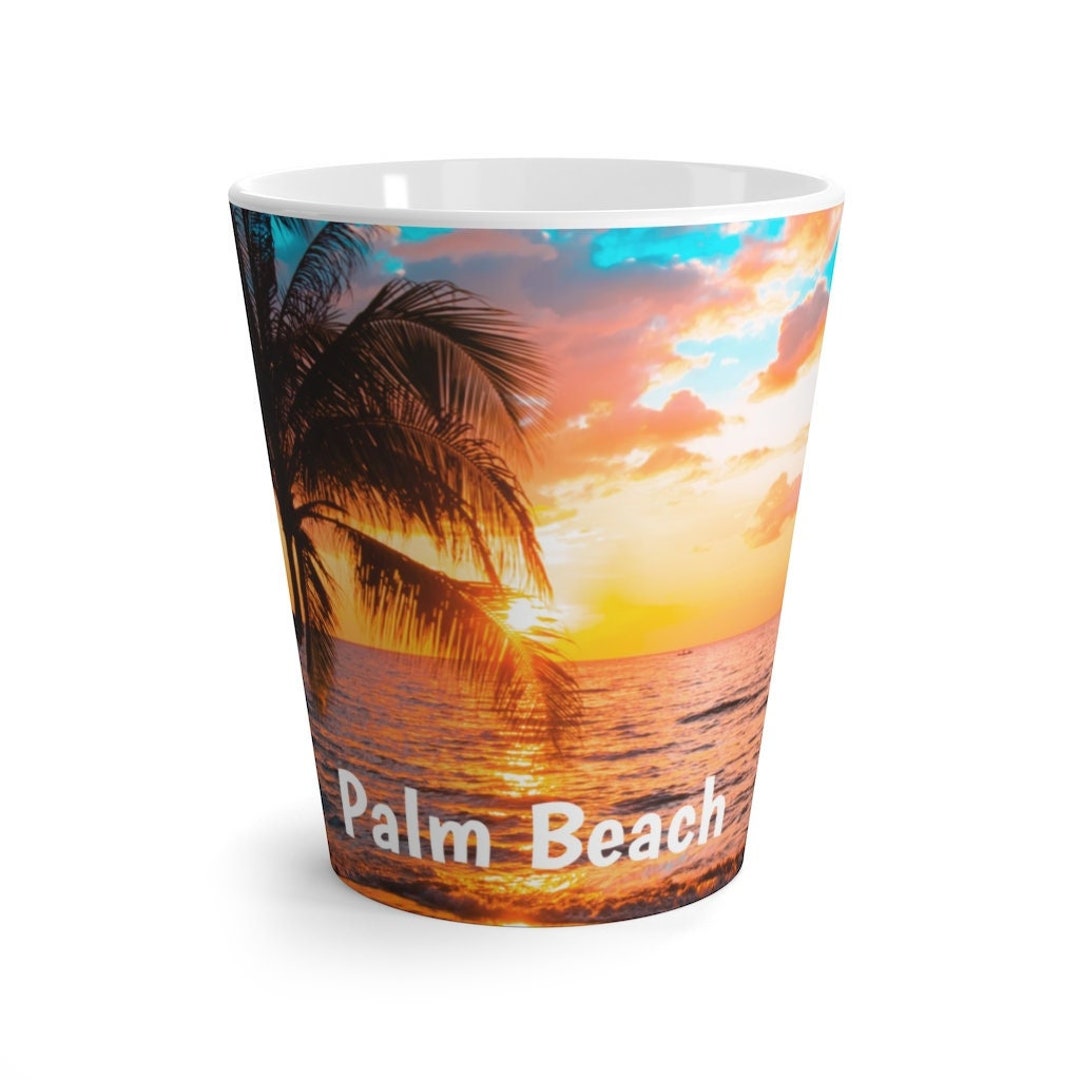 Palm Beach Latte Cup, Unique Palm Beach Gift, Palm Beach Memento, FREE ...