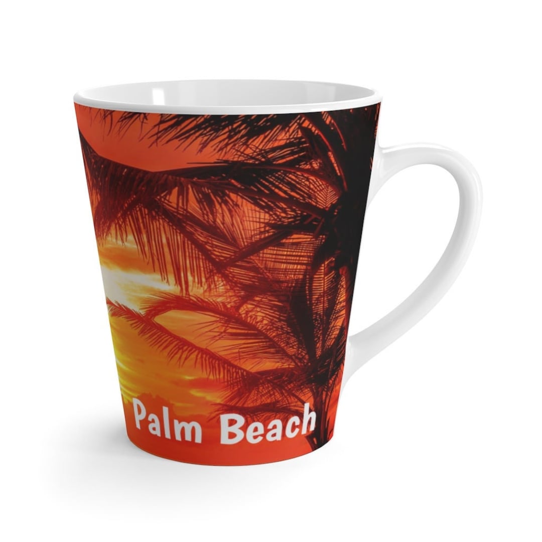 Palm Beach Latte Coffee Cup, Unique Palm Beach Memento, Palm Beach ...