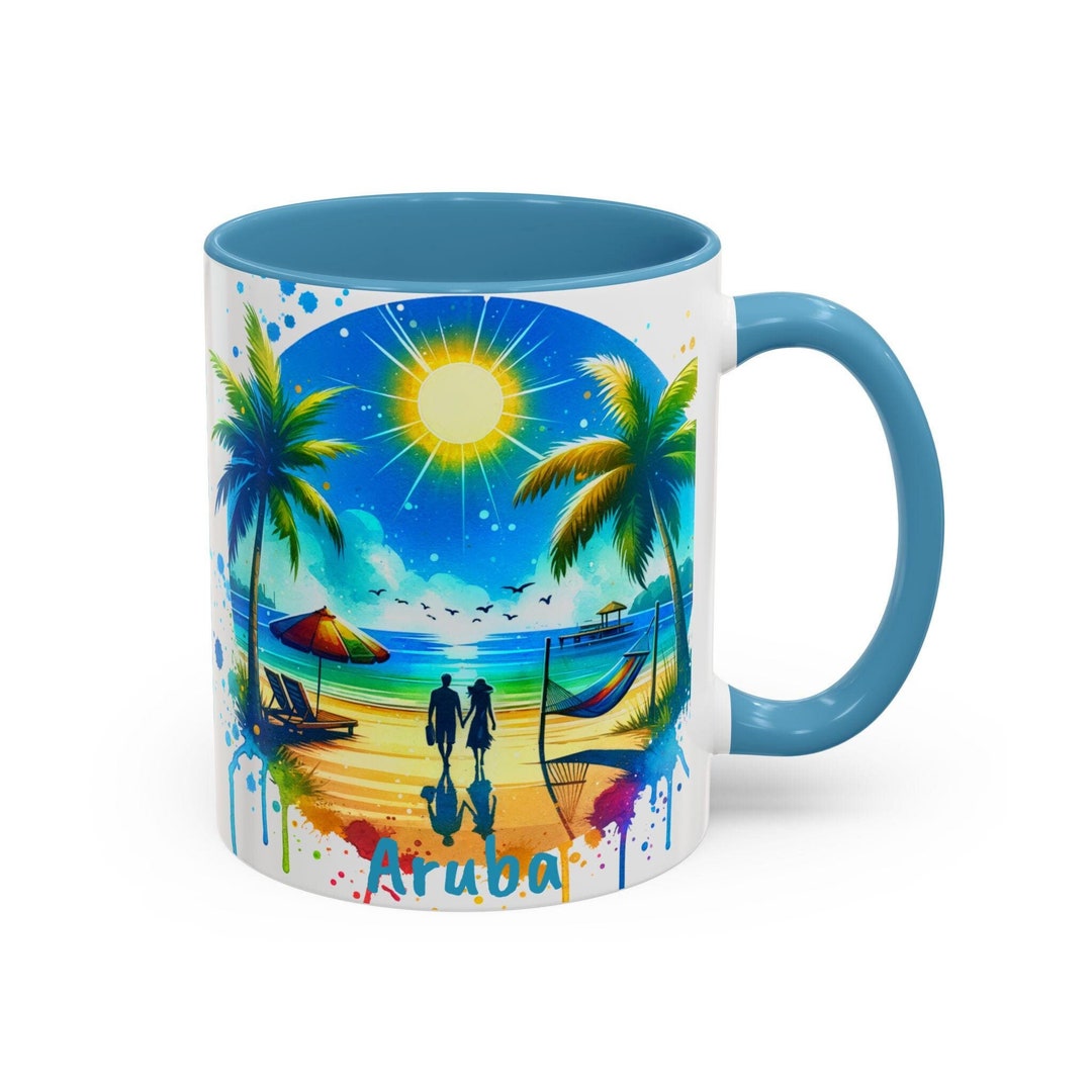 Aruba CUSTOM Coffee Cup, Add Your Names, Awesome Aruba Memento, Great ...