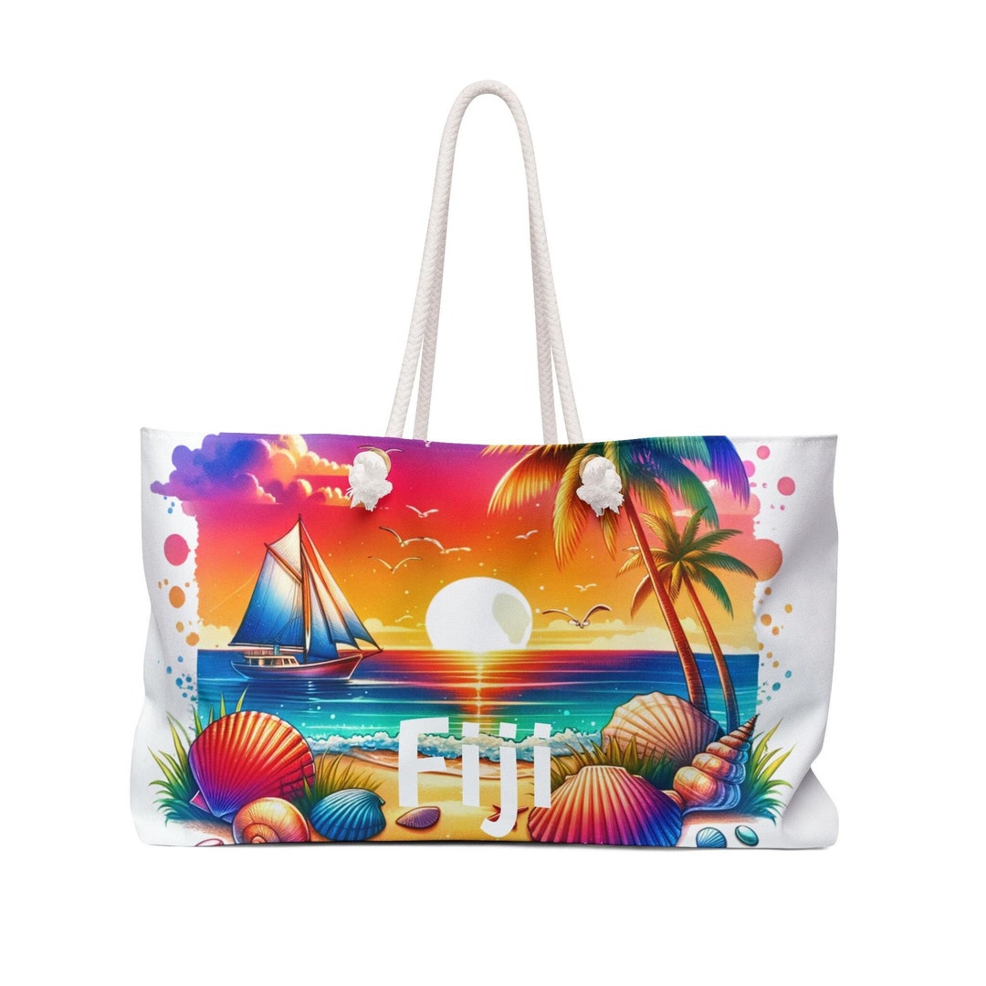 Fiji Beach/weekender Bag, Unique Fiji Tote Bag. Large Fiji Travel Bag ...