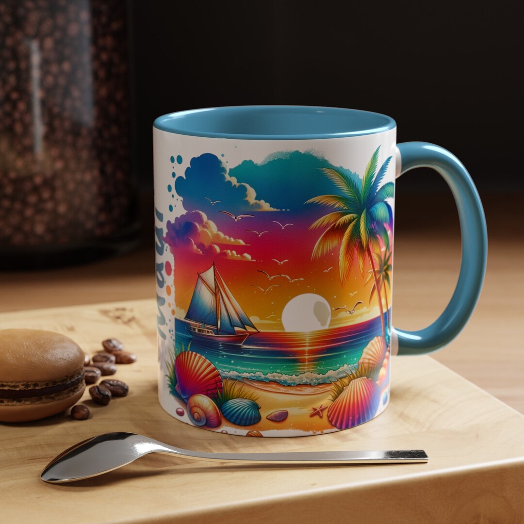 Maui Blue Accent Coffee Cup, Awesome Maui Memento, Great Maui Souvenir ...