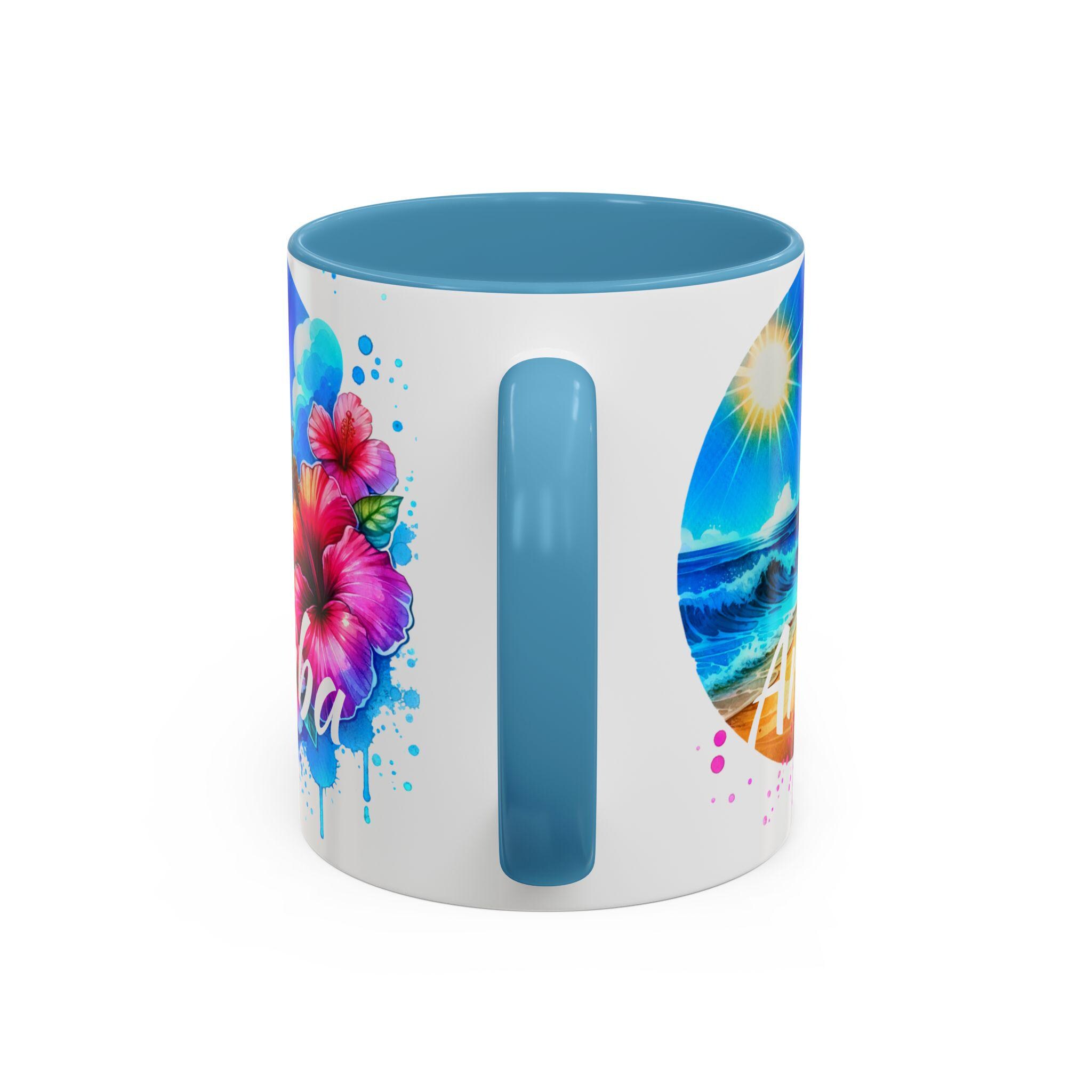Aruba Blue Accent Coffee Mug, Nice Aruba Memento, Great Aruba Souvenir ...
