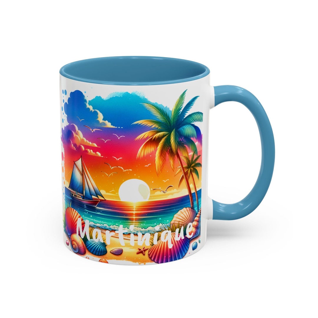 Martinique Blue Accent Coffee Cup, Awesome Martinique Memento Great ...