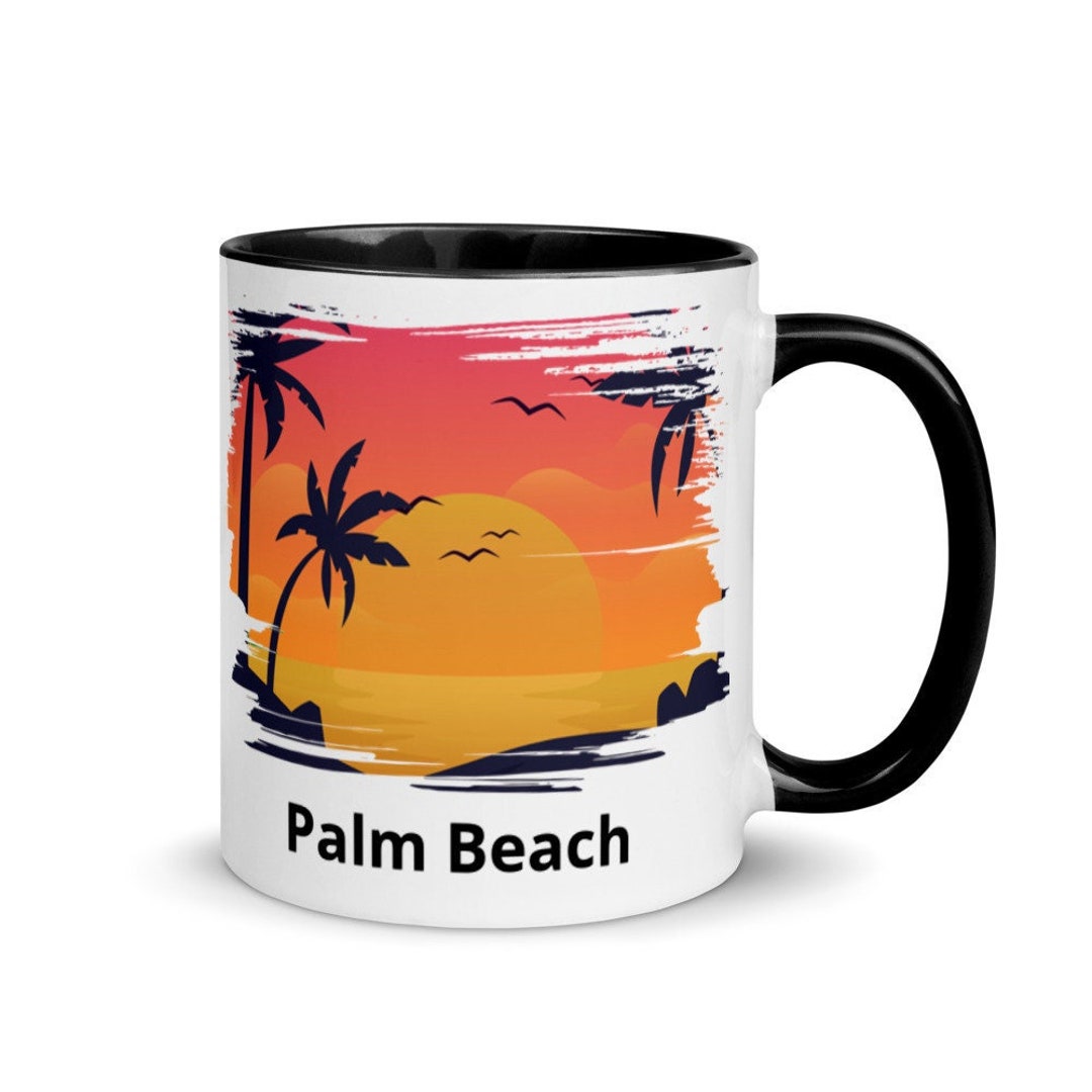 Palm Beach Coffee Cup, Unique Palm Beach Souvenir, 6 COLORS, FREE ...