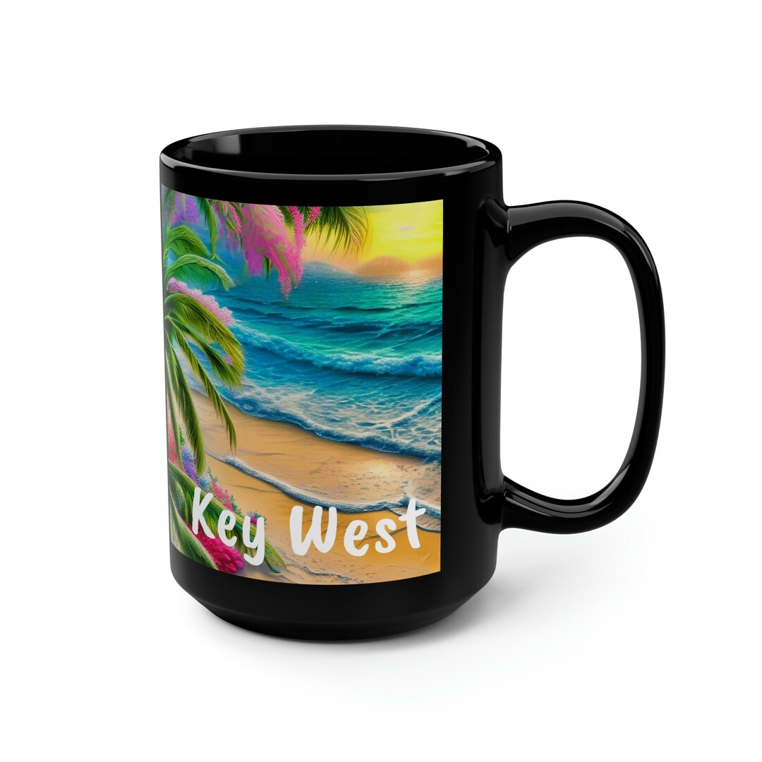 Key West Coffee Mug, Unique Key West Memento, FREE SHIPPING, Black Mug ...