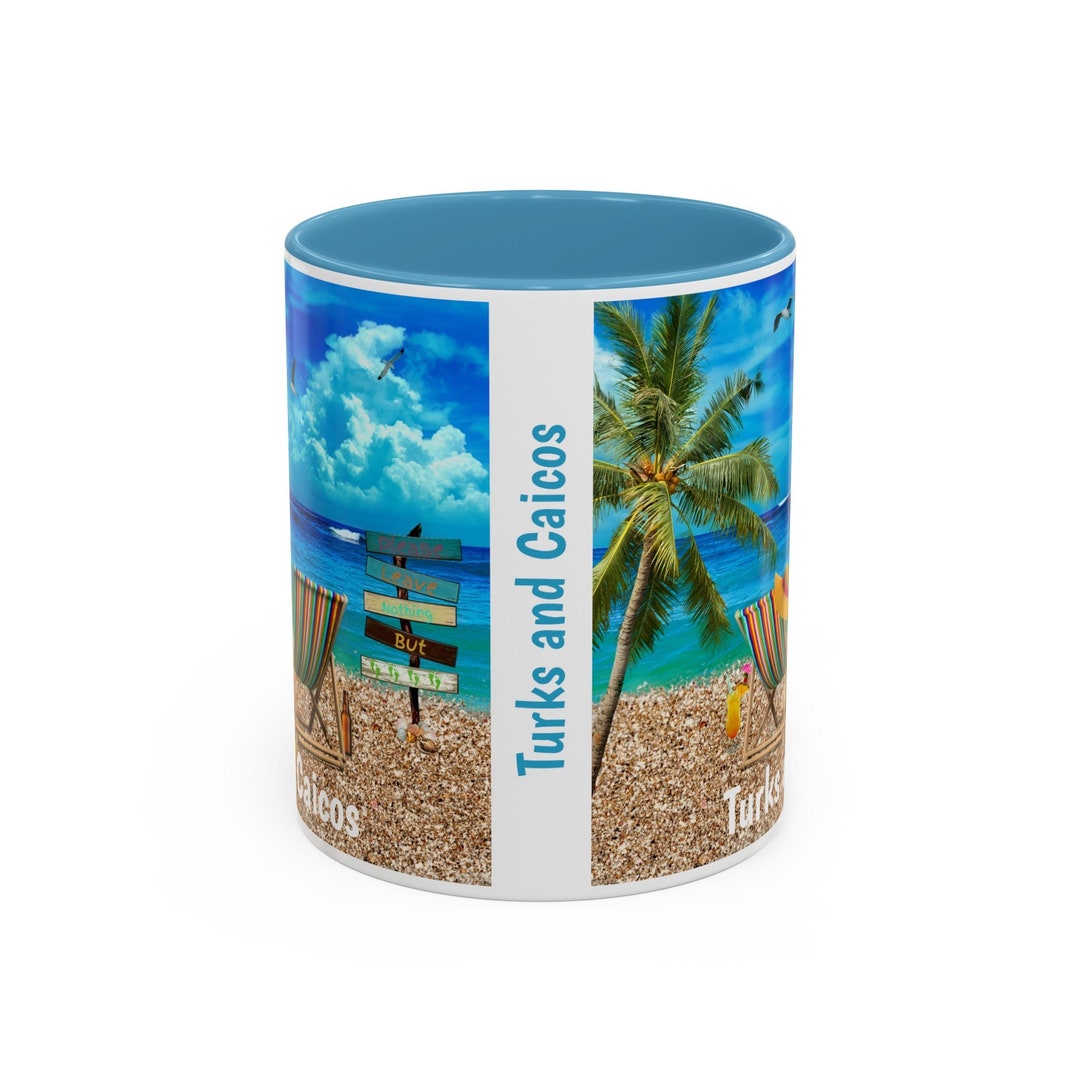 Turks and Caicos Coffee Cup, Nice Turks Caicos Blue Mug, FREE SHIPPING ...