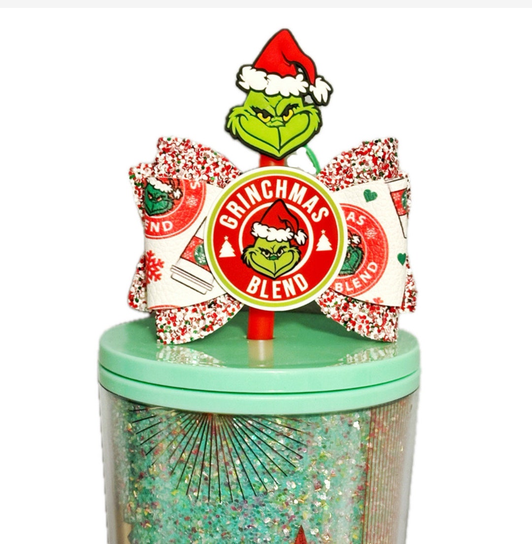 Grinch Bow, Grinchmas Blend Starbucks Coffee Christmas Straw Topper - Etsy