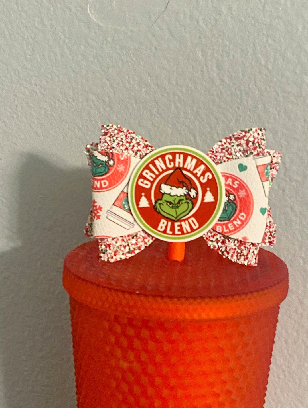 Grinch Bow Grinchmas Blend Starbucks Coffee Christmas Straw - Etsy