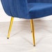 Blue Velvet Shell Chair With Gold Legs Scalloped Occasional Style - Etsy