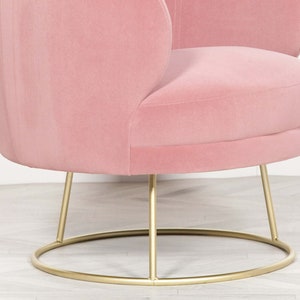 Pink Velvet Shell Chair With Gold Legs Art Deco Scalloped - Etsy