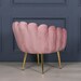 Pink Velvet Shell Chair With Gold Legs Scalloped Occasional Style - Etsy UK