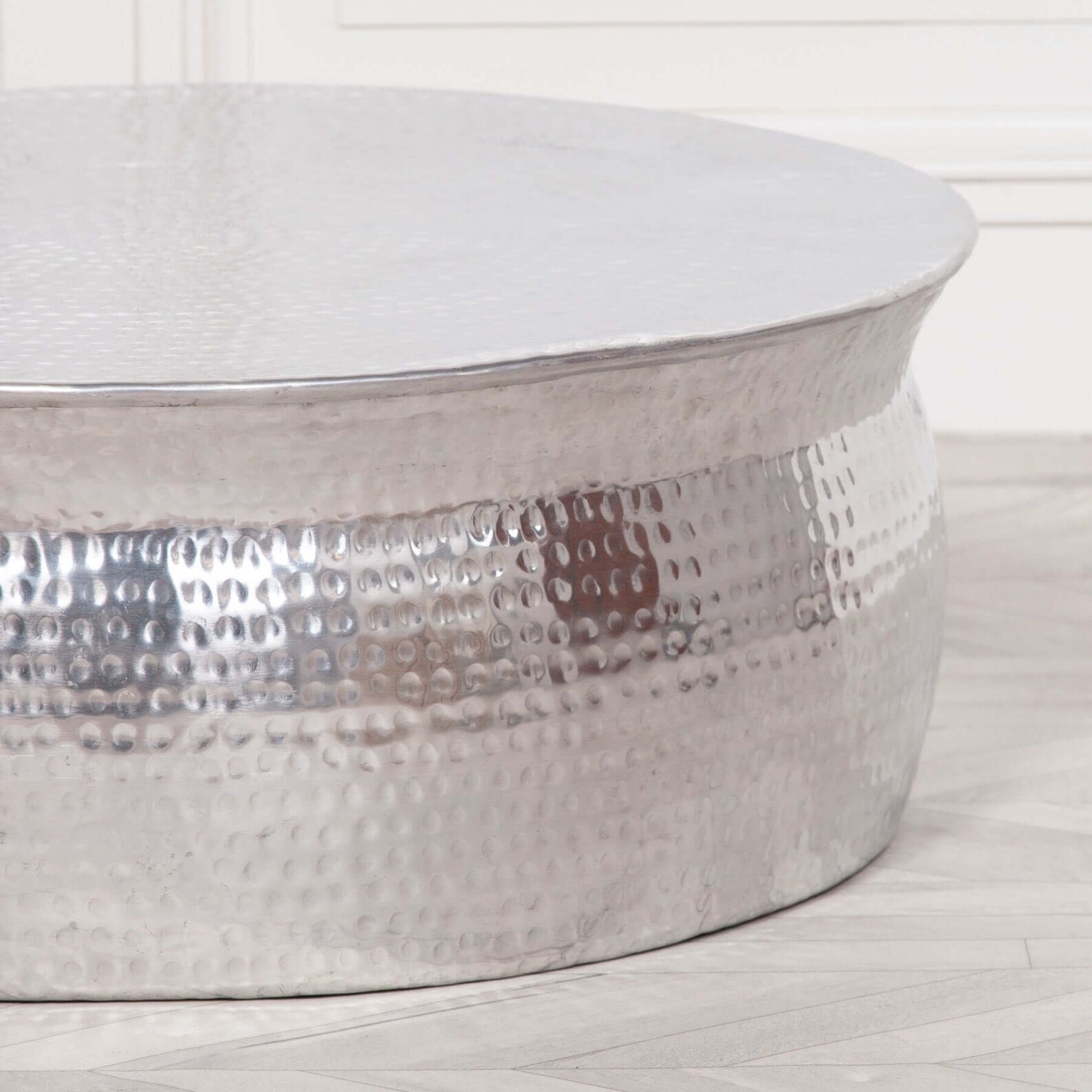 Aluminium Silver Round Coffee Table - Etsy UK
