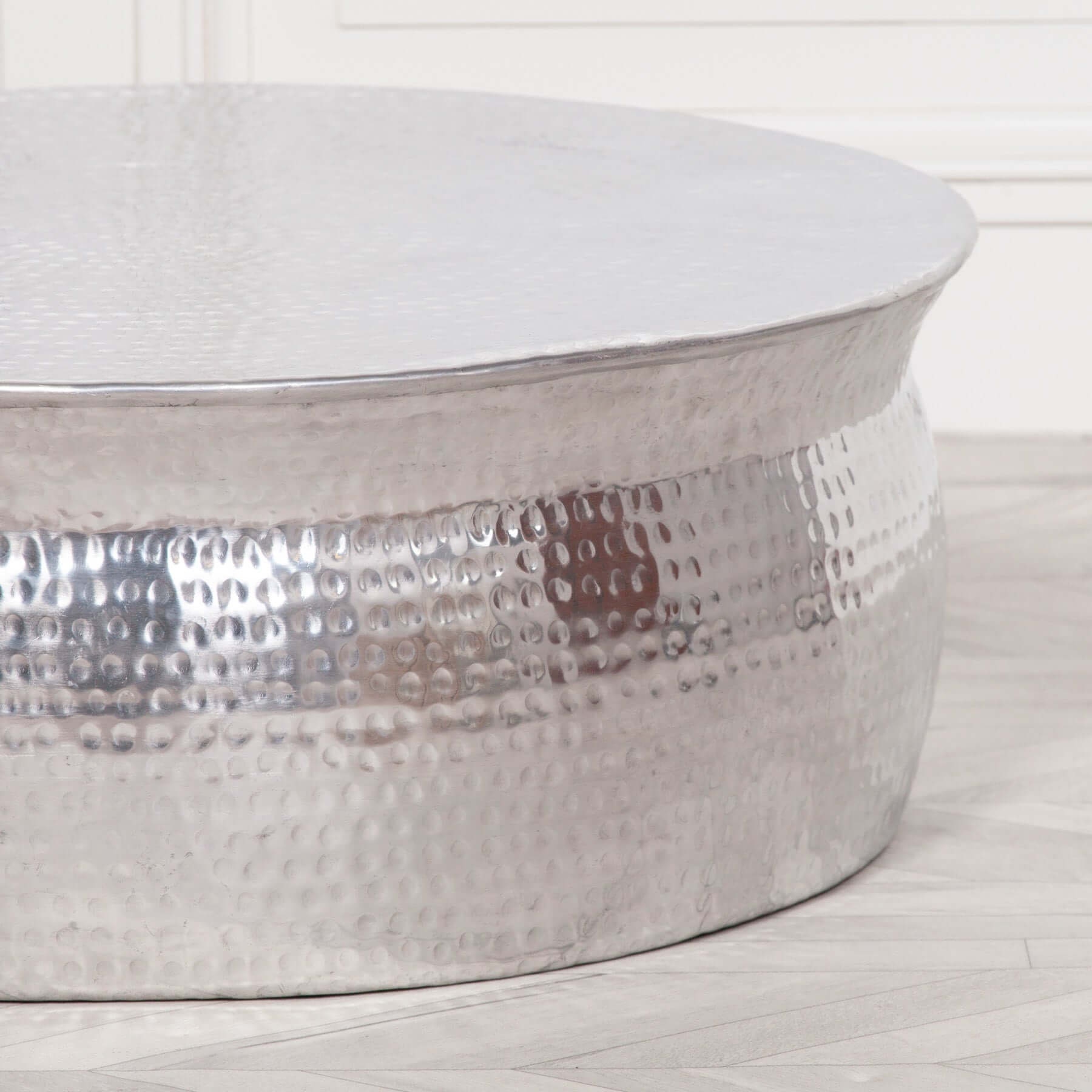 Aluminium Silver Round Coffee Table - Etsy UK