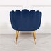 Blue Velvet Shell Chair With Gold Legs Scalloped Occasional Style - Etsy