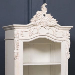 Large White Carved Bookcase French Chic Style - Etsy