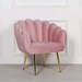 Pink Velvet Shell Chair With Gold Legs Scalloped Occasional Style - Etsy UK