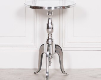 Aluminium Silver Round Coffee Table | Etsy UK