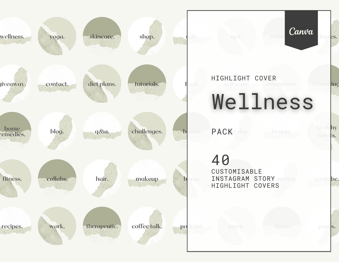 40 Wellness and Self-care Instagram Story Highlight Covers, Warm ...