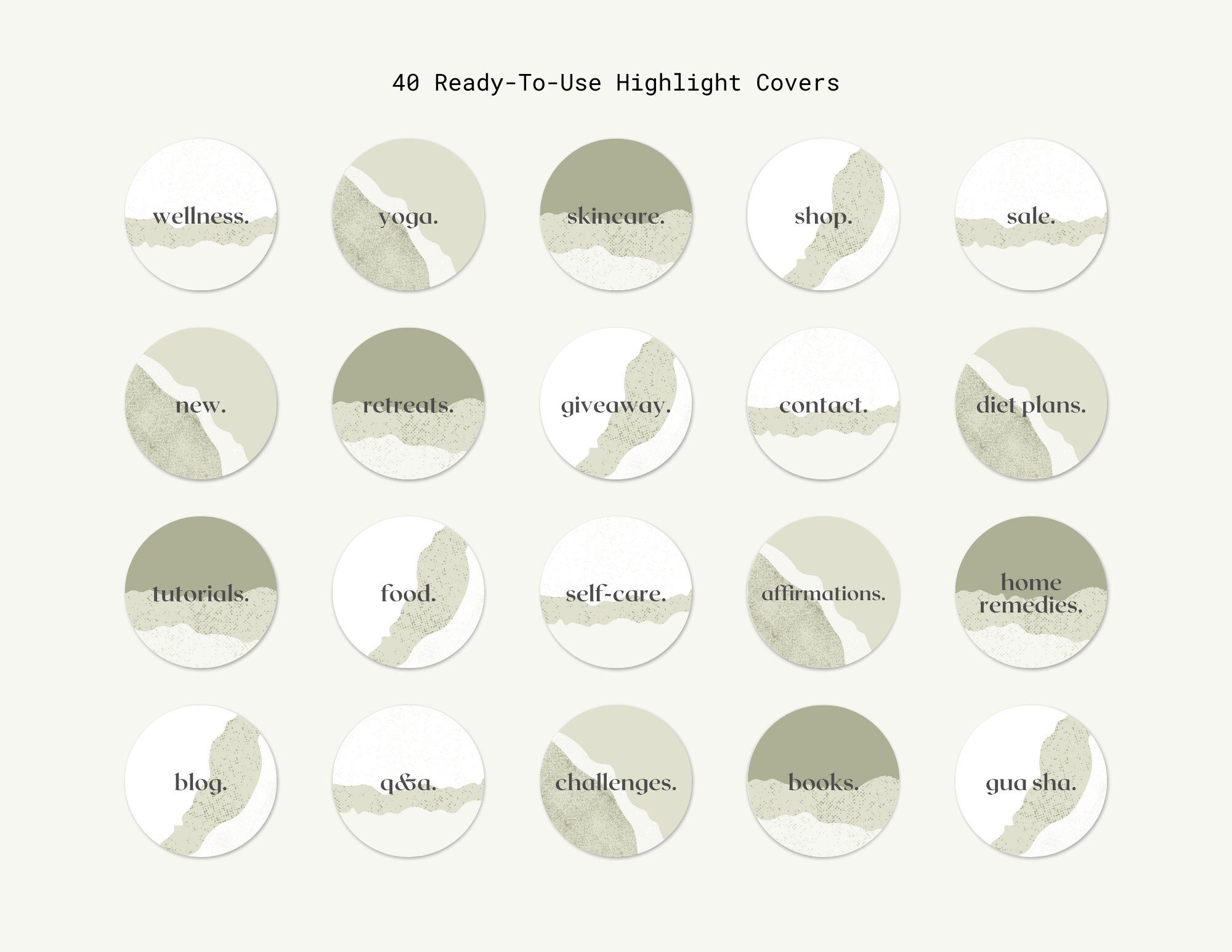 40 Wellness and Self-care Instagram Story Highlight Covers, Warm ...