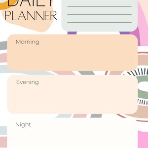 Printable and Colorful Daily Planner Instant Download in Pdf - Etsy