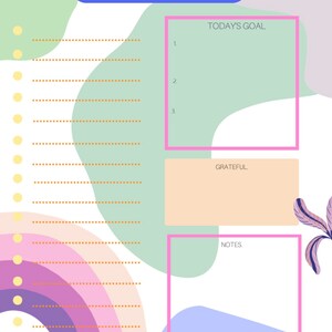 Printable and Colorful Daily Planner Instant Download in Pdf - Etsy