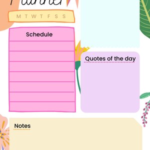 Printable and Colorful Daily Planner Instant Download in Pdf - Etsy